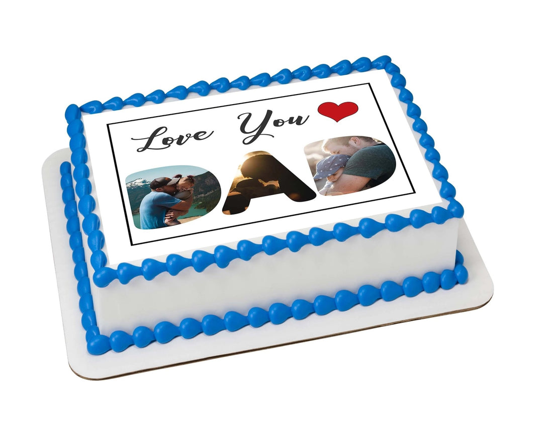 DAD Photo Frame - Custom Edible Icing Image – Prints On Cakes