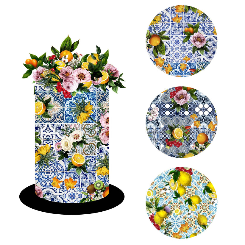 Mediterranean Tile Patterns - Icing Cake Wrap – Prints On Cakes