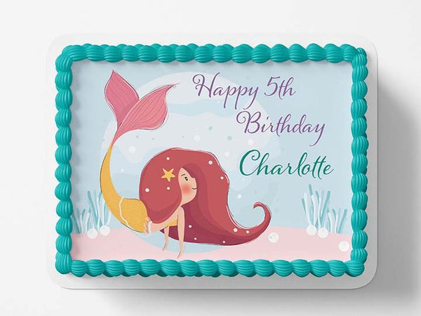 Mermaid - Edible Icing Toppers – Prints On Cakes