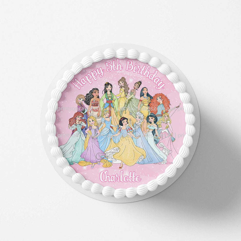 Princess - Edible Icing Toppers – Prints On Cakes