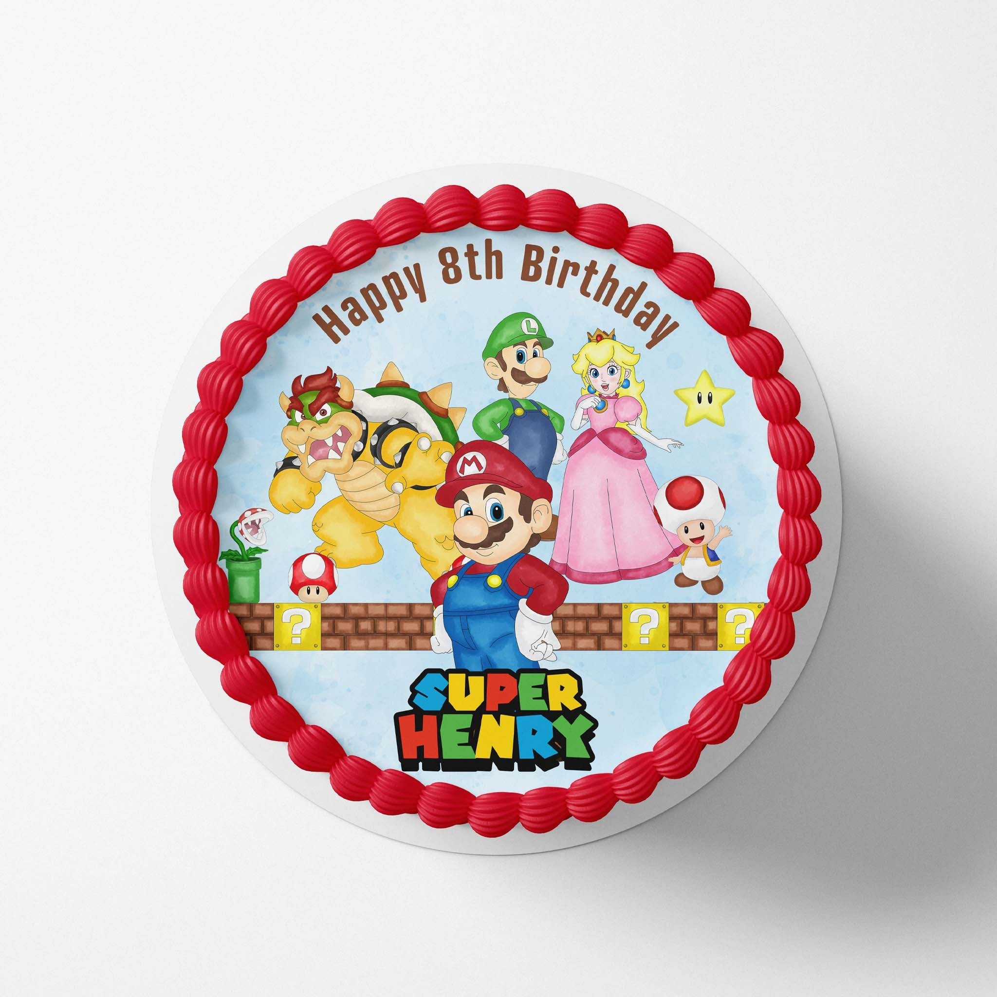 Super Mario Bothers - Edible Icing Toppers – Prints On Cakes